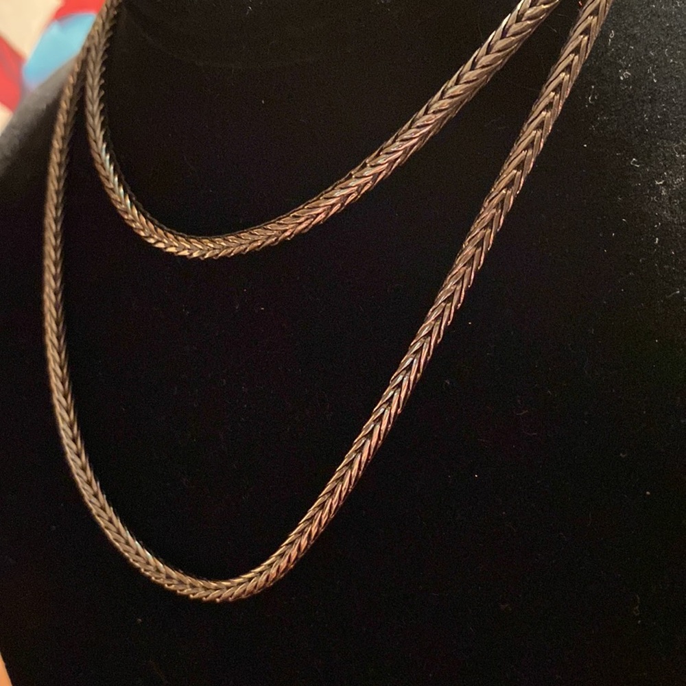 Heavy Silver Necklace - Gem